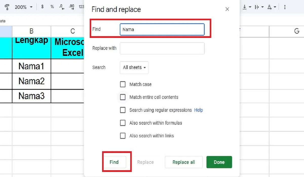 Cara Mencari Nama Di Spreadsheet, Menemukan Data Nama Dengan Cepat